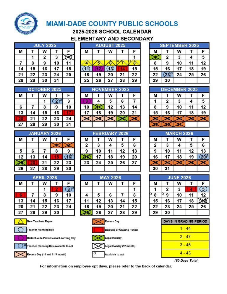 Miami-Dade County Public Schools Calendar 2026-2027 [PDF]